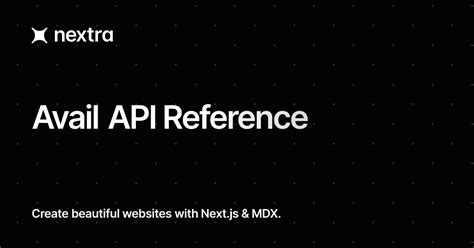 Avail Api Reference
