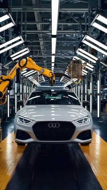 Premium Photo Assembly Line Production Of New Car Automated Welding
