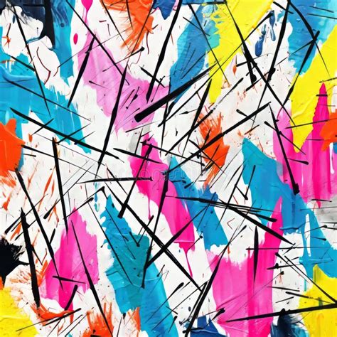 Vibrant Abstract Pop Art Intersecting Lines And Bright Colors Stock Illustration Illustration