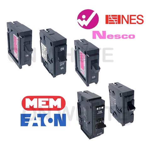 Mem Eaton 6a 10a 15a 20a 30a 1 Pole Plug In Mcb Dcp Type Nes Wesmont