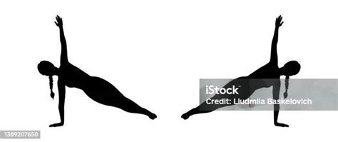 사이드 판자 포즈의 여성 실루엣 꽃병증에 요기 여자 벡터 일러스트레이션 여자에 대한 스톡 벡터 아트 및 기타 이미지 여자