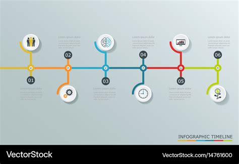 Timeline Graph With Business Icons Royalty Free Vector Image