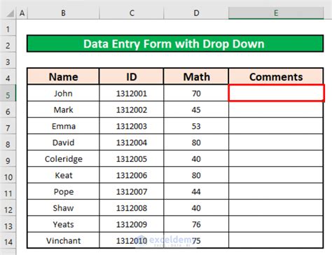 How To Create Data Entry Form With Drop Down List In Excel 2 Methods