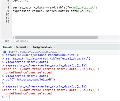 Solved R PROGRAMMING Why Am I Getting The Below Error Chegg Com