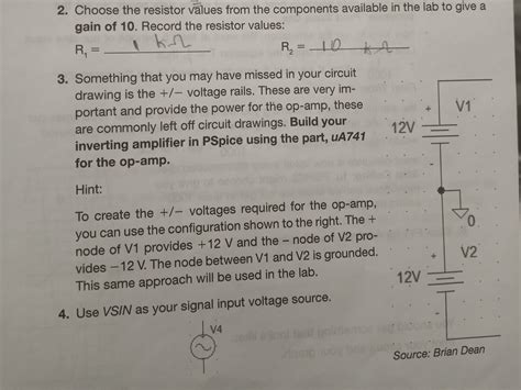 Solved Choose The Resistor Values From The Components Chegg Com