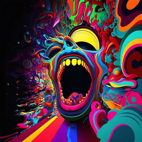 Premium Ai Image Psychedelic Skull