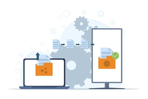 File Transfer Concept Cloud Technology Upload And Download Data Backup Document Storage