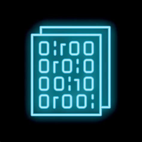 Neon Binary Code Processing In Three Layers On Black Background