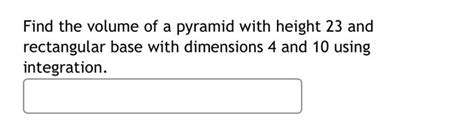 Solved A Volume Is Described As Follows 1 The Base Is The