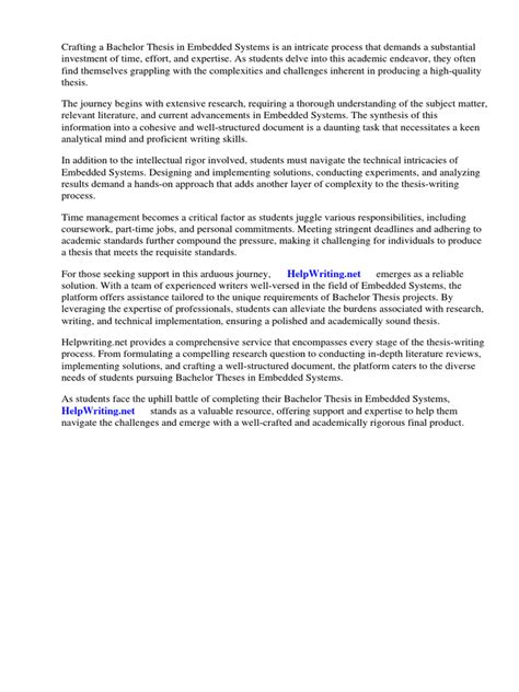 Bachelor Thesis Embedded Systems Download Free Pdf Thesis Tourism