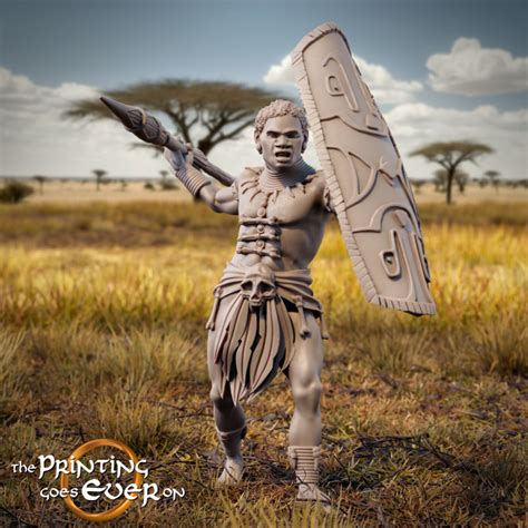 3d Printable Tribal Warriors Presupported By The Printing Goes Ever On