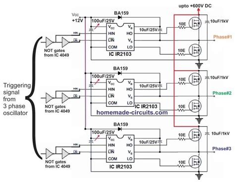 Three Phase Circuit Diagram How To Build A 3 Phase Vfd Circuit