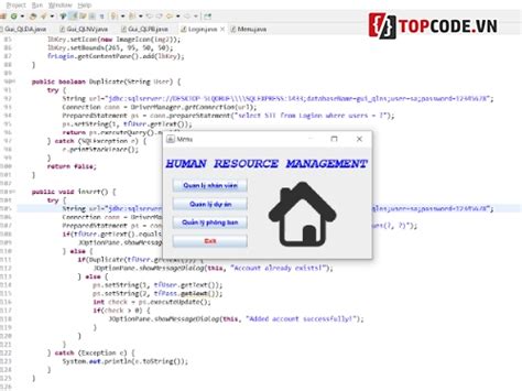 source code quản lý nhân sự bằng java và sql server