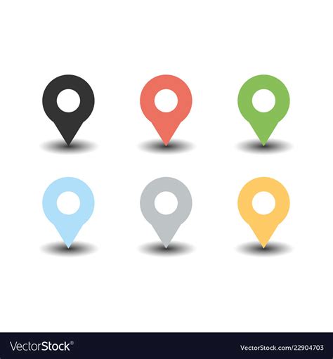 Gps Pointer Colorful Icon Set Royalty Free Vector Image
