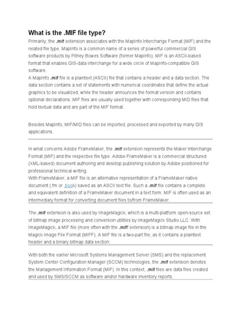What Is The Mif File Type Pdf File Format Computer File