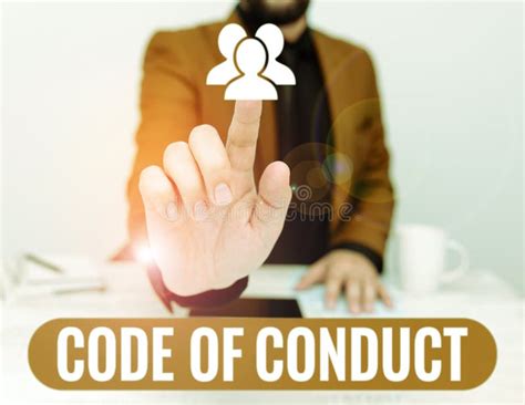 Writing Displaying Text Code Of Conduct Word For Ethics Rules Moral