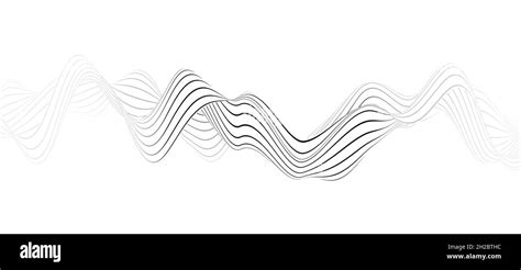 Monochrome 3d Waveform Structure With Gradient Stripes Abstract Visualization Of Flowing Audio