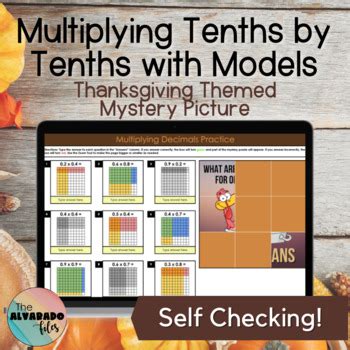 THANKSGIVING Decimal Multiplication Multiply Tenths By Tenths Using Models