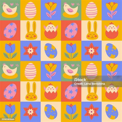 Geometric Easter Vector Seamless Pattern Stock Illustration Download Image Now Easter