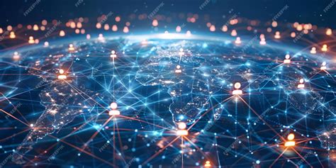 Premium Photo Visualizing Global Connectivity Through Data Social Networks And Internet