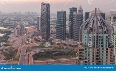 Huge Highway Crossroad Junction Between Jlt District And Dubai Marina