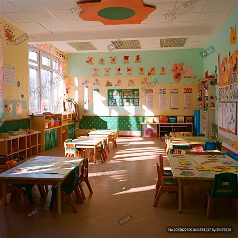 Ai创作图幼儿园内部环境 幼儿园教室幼儿园课堂 幼儿园教教室内景 劳技教室 华德福幼儿园氛围 儿童活动教室 幼儿园教室场景 课外活动室 德育室