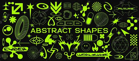 Premium Vector Cyberpunk Futuristic Shape Design Elementscollection Of Abstract Graphic Retro