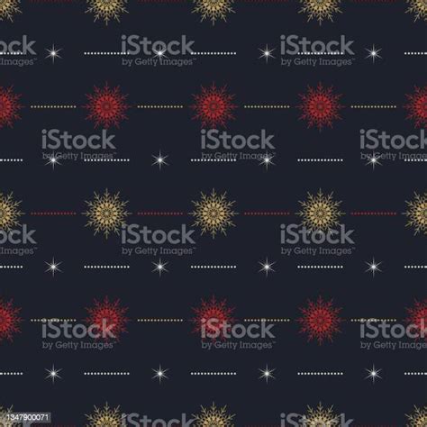 어두운 배경에 금색과 붉은 눈송이와 별과 매끄러운 패턴 12월에 대한 스톡 벡터 아트 및 기타 이미지 12월 1월 검은색 Istock