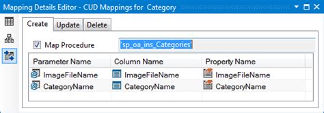 how to map cud operations to stored procedures