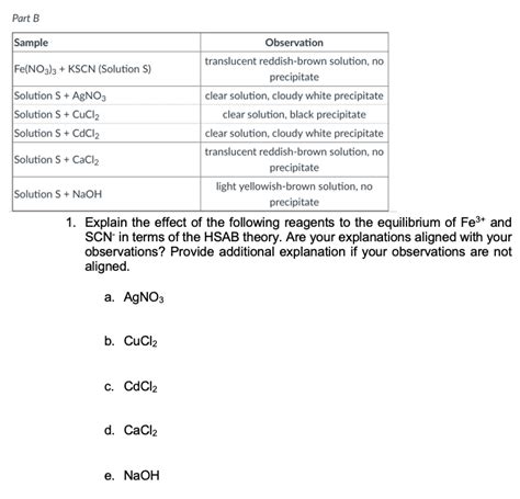 Solved Based From The Data In Part B Answer The Question In Chegg Com