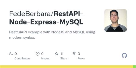 github fedeberbara restapi node express mysql restfulapi example