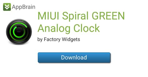 Miui Spiral Green Analog Clock For Android Free App Download
