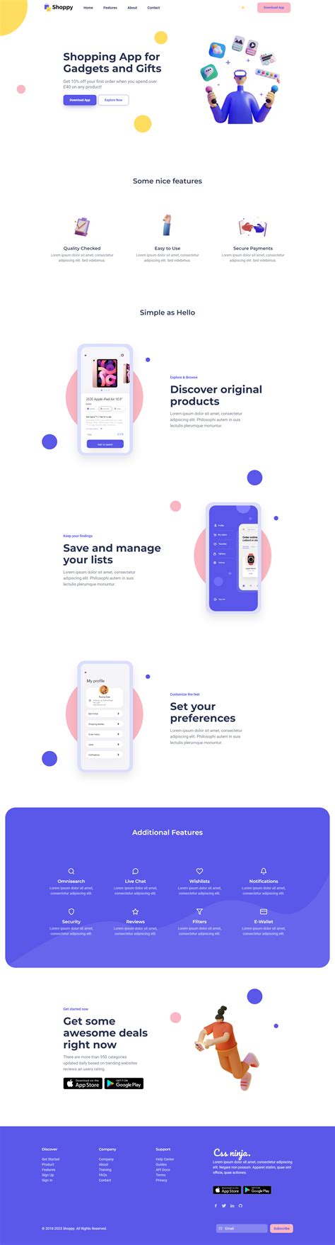 Ecommerce Page Designs By CSS Ninja Cssninja Io