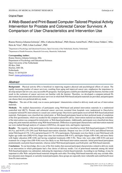 pdf a web based and print based computer tailored physical activity