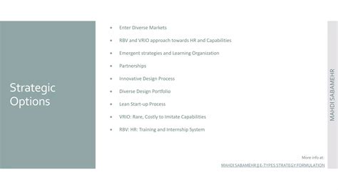 E Types Strategy Implementation Project Pptx