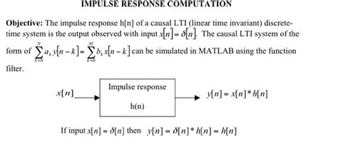 solved impulse response computation objective the impulse