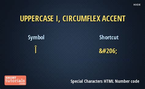 Capital Letter I With Circumflex Accent Html Number Code