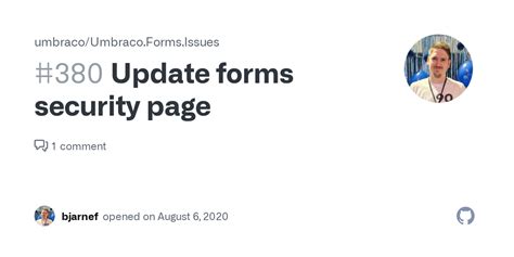 Update Forms Security Page Issue Umbraco Umbraco Forms Issues GitHub