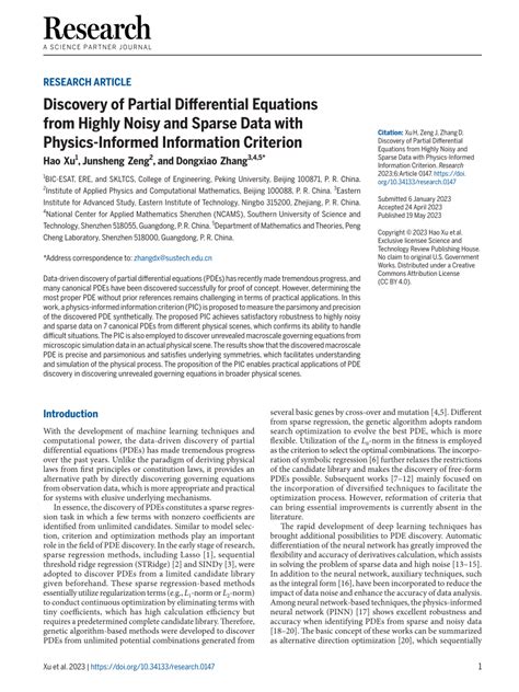 PDF Discovery Of Partial Differential Equations From Highly Noisy And Sparse Data With Physics