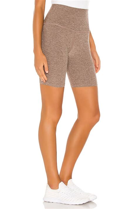 Beyond Yoga Spacedye High Waisted Biker Short In Mocha And Latte Revolve