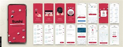 모바일 앱 디자인 Ui Ux Gui 모형 세트 로그인 및 비밀번호 입력 및 화면 프리미엄 벡터