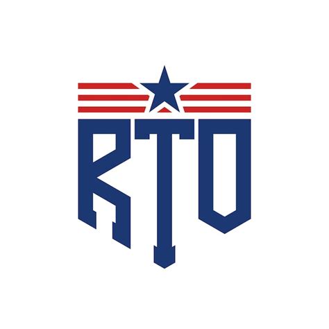 Premium Vector Patriotic Rto Logo With Star And American Flag Straps