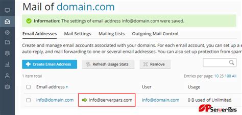 ایجاد ایمیل Forwarder در Plesk وبلاگ سرورپارس