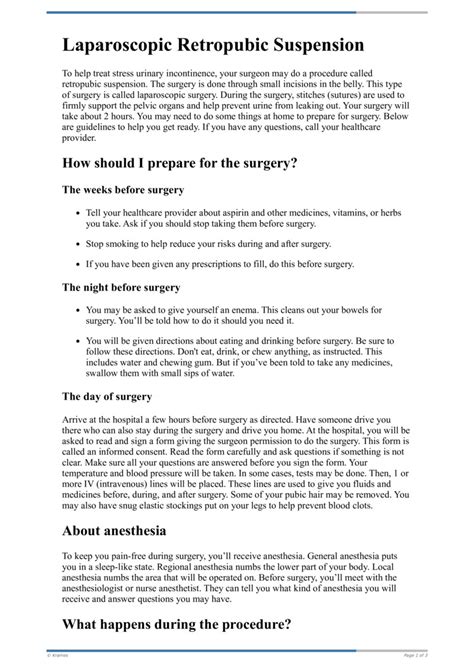 Text Laparoscopic Retropubic Suspension Healthclips Online