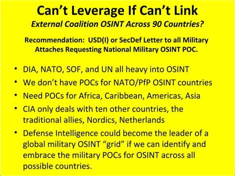 2009 Do D Osint Leadership Briefing PPT Defense Industry Industries