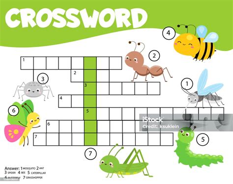 어린이와 유아를위한 곤충 크로스 워드 퍼즐 아이들을위한 교육 게임 0명에 대한 스톡 벡터 아트 및 기타 이미지 0명 가로세로 낱말퍼즐 개미 Istock
