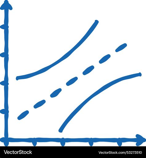 Linear Regression Icon Doodle Royalty Free Vector Image