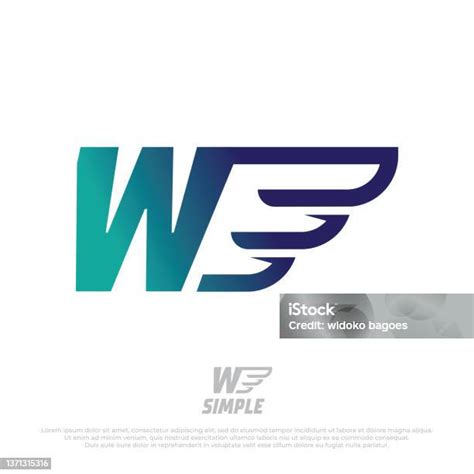 빠른 날개 일러스트 디자인 요소와 대문자 W 비행기 날개 로고 템플릿 벡터 추상 재료 디자인 플랫 라인 아트 스타일 알파벳 W에 대한 스톡 벡터 아트 및 기타 이미지