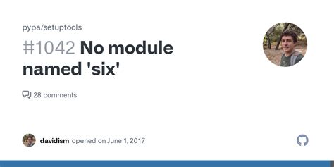 no module named six · issue 1042 · pypa setuptools · github