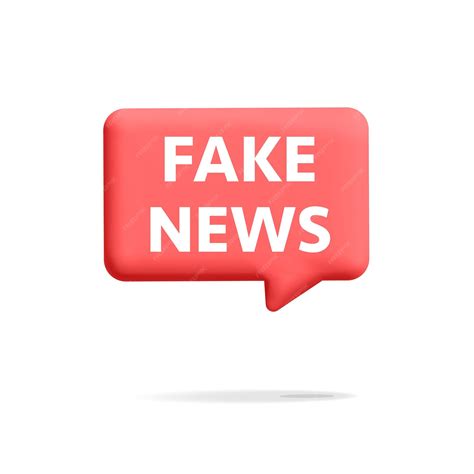 Premium Vector 3d Vector Fake News Red Pop Up Speech Bubble Notification Badge Banner Design